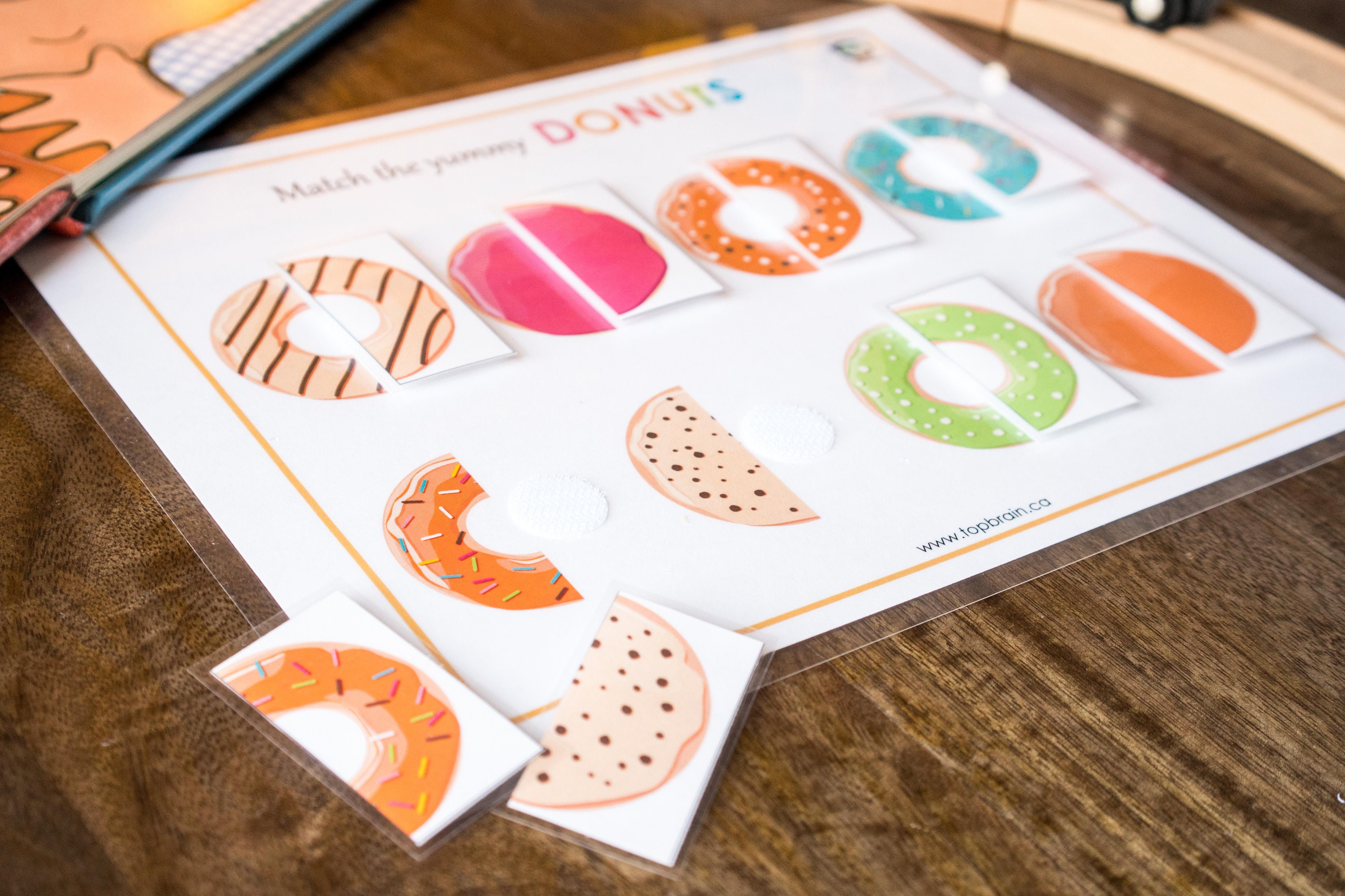 Donut Pattern Match Busy Book Printable, Toddler Busy Binder, Preschool ...