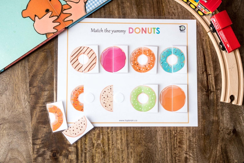 Donut Pattern Match Busy Book Printable, Toddler Busy Binder, Preschool ...