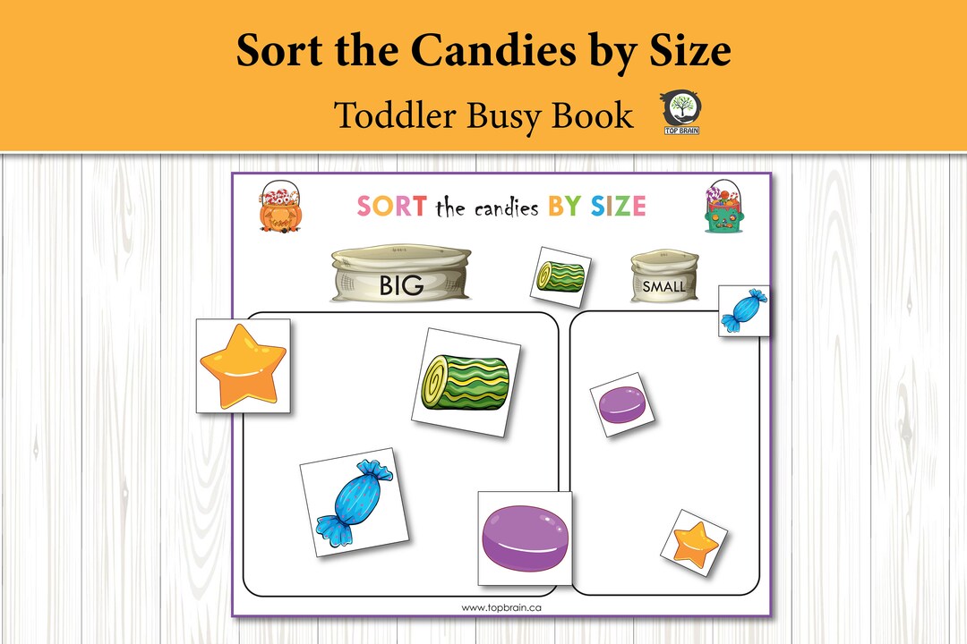 Sort the Size - Halloween Candy Printable, Busy Book Printable ...