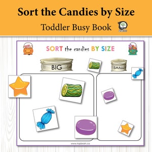 Sort the Size - Halloween Candy Printable, Busy Book Printable ...