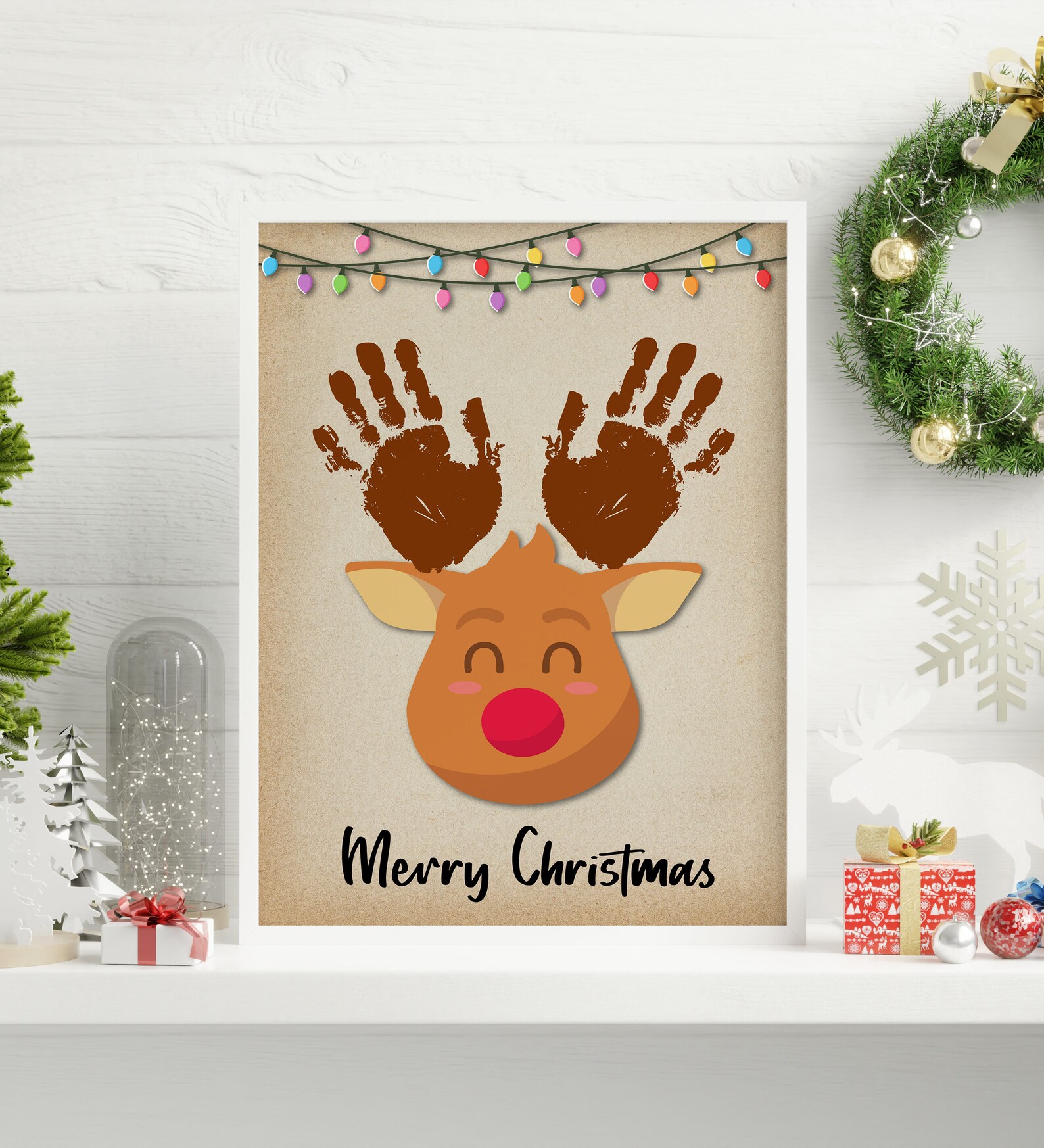 Reindeer Christmas Handprint Art, Footprint Art, Daycare Activities ...