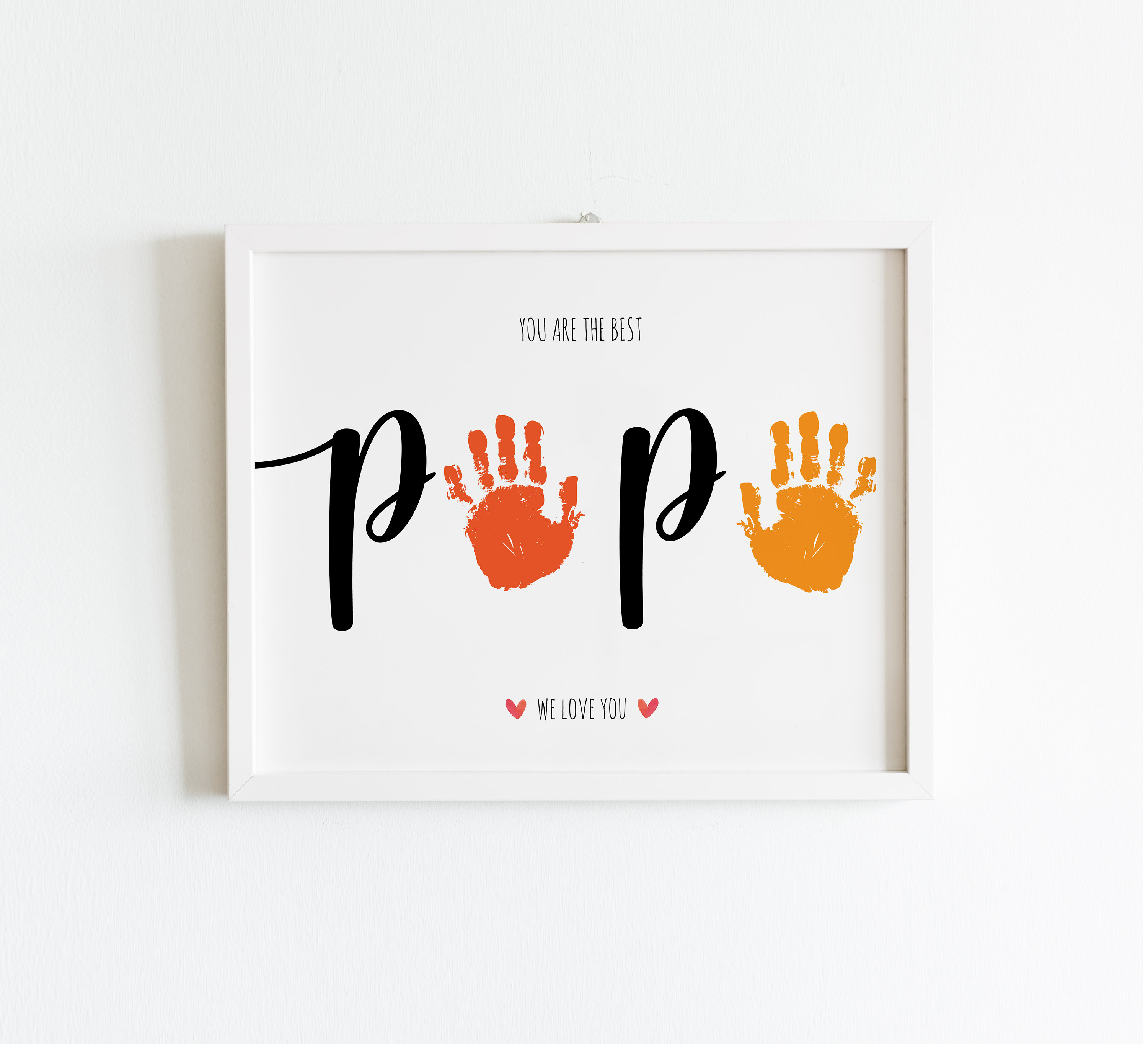 PAPA We Love You Handprint Footprint Art Craft, Father's Day Gift for ...