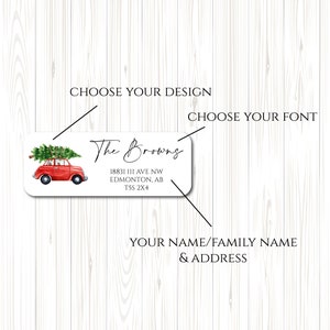 Personalized Christmas Return Address Labels, Holiday Address Stickers ...