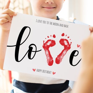 Love Happy Birthday Handprint Footprint Art Craft, Dad Birthday ...