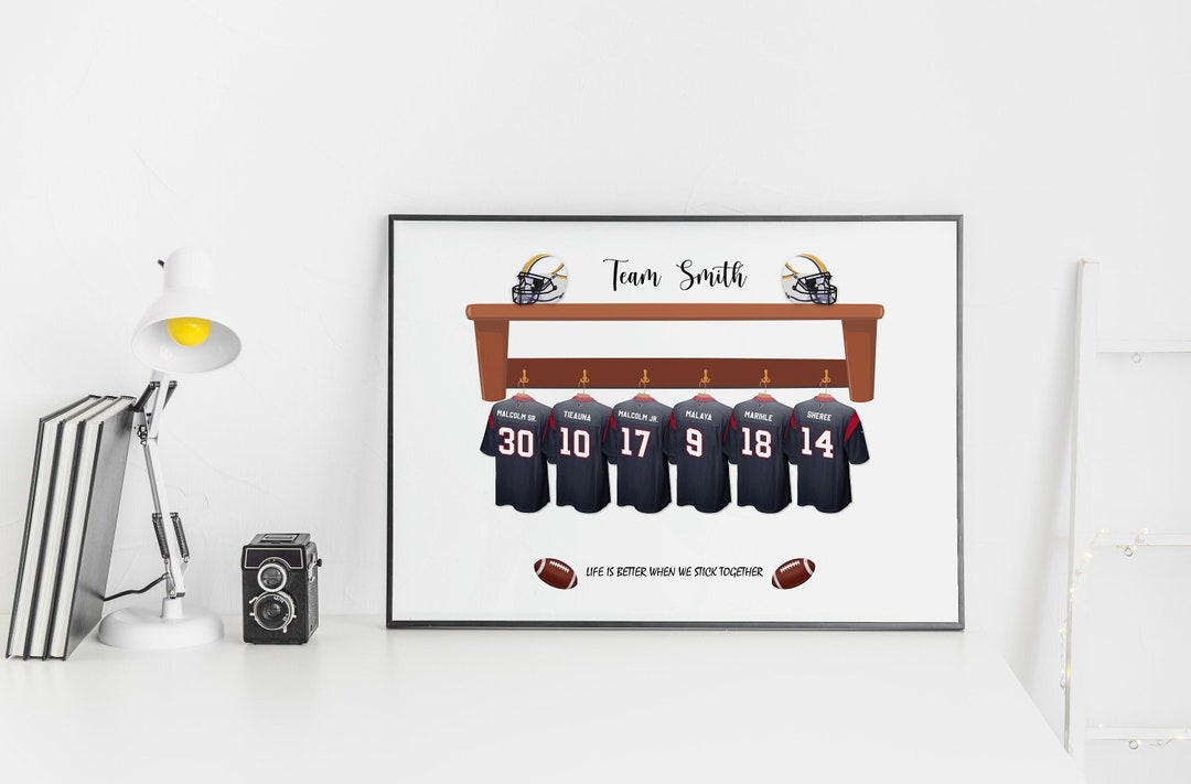 Personalized NFL Football Jersey Family Print, Custom Fathers Day Gift ...