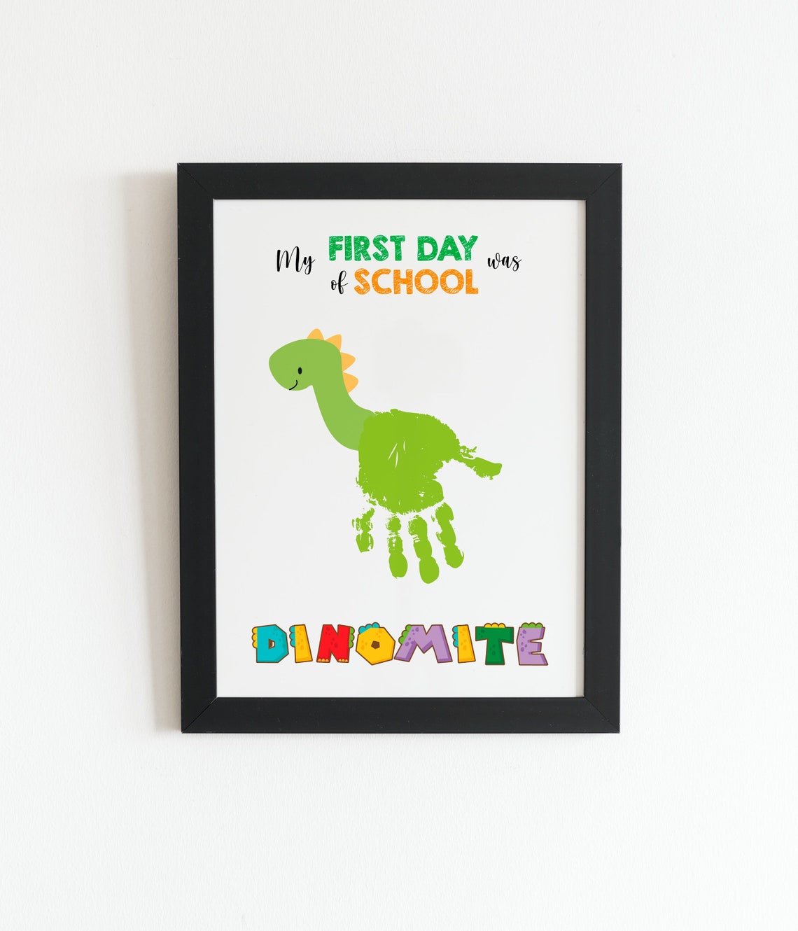 First Day of School Dinosaur Handprint Art Craft, Back to School ...