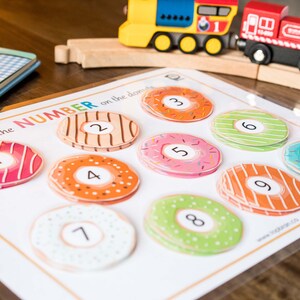 Match Numbers on the Donuts Printable, Toddler Activities, Toddler Busy ...