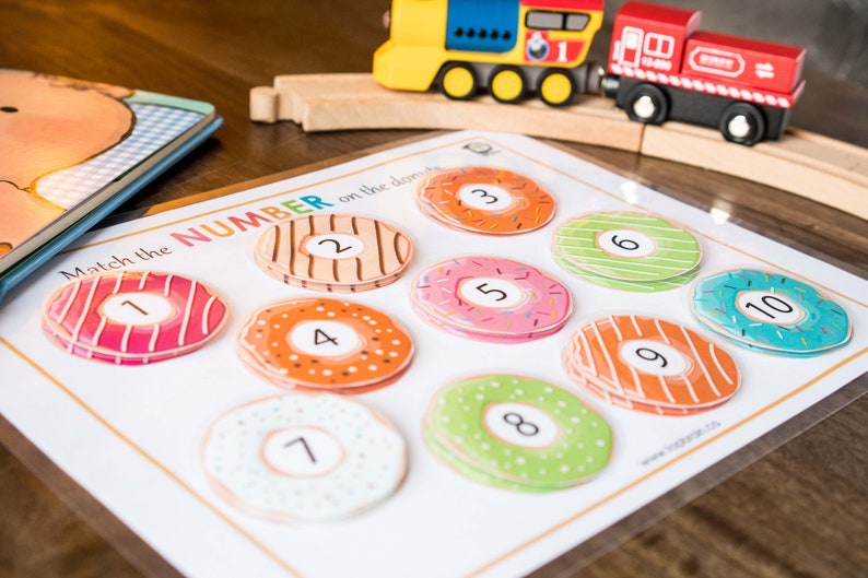 Match Numbers on the Donuts Printable, Toddler Activities, Toddler Busy ...
