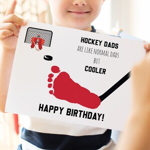 Hockey Dad Birthday Handprint Footprint Art Craft, Father's Day Gift ...