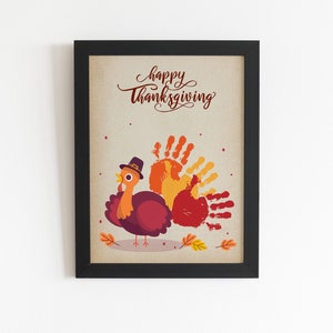 Happy Thanksgiving Handprint Art Craft, Kids Handprint Art, Toddler ...