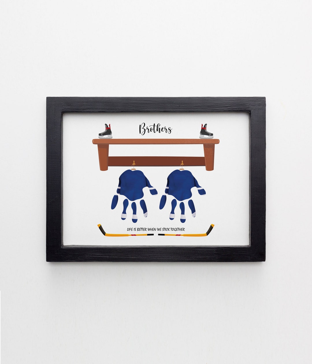 Hockey Brothers Jersey Handprint Art Craft, Kids DIY Hockey Gift ...