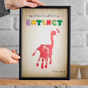 Dinosaur Handprint Art Craft, Mom Dad Happy Birthday Gift, Mother's Day ...