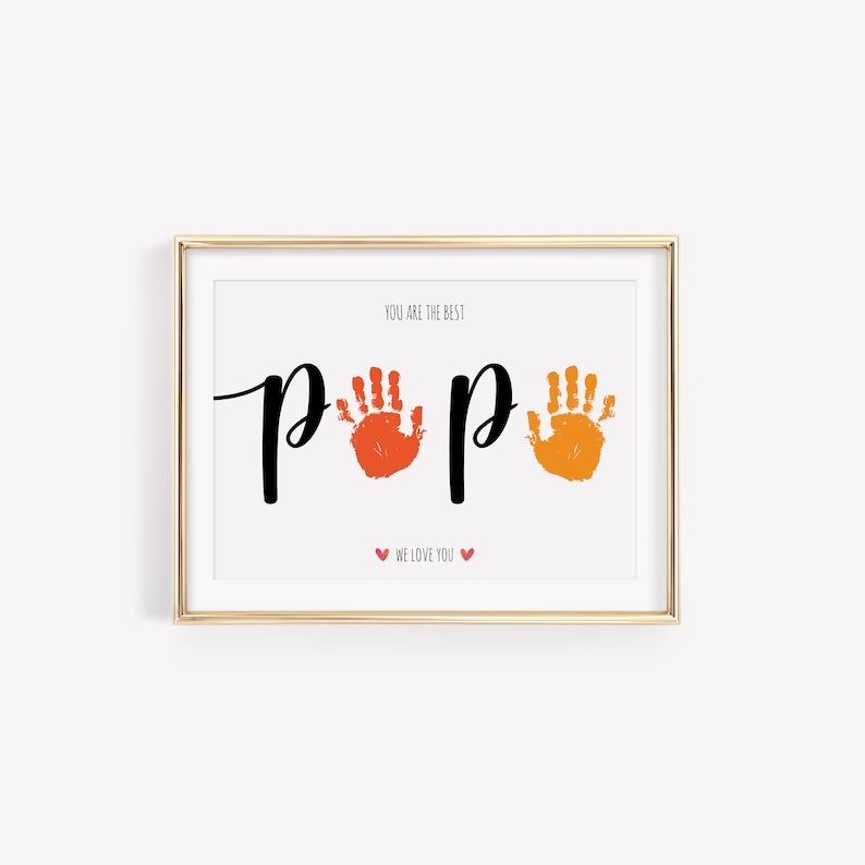 PAPA We Love You Handprint Footprint Art Craft, Father's Day Gift for ...