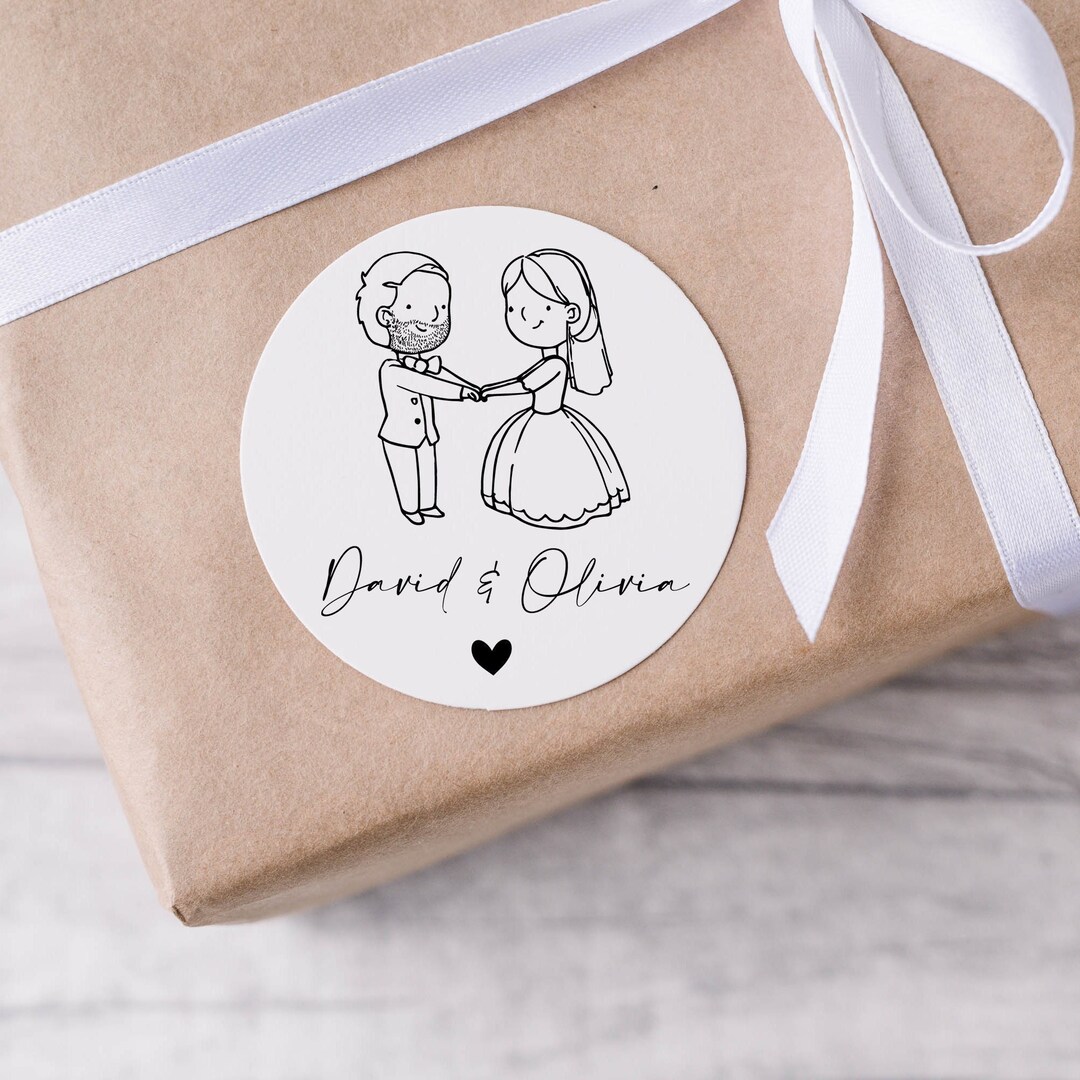 Personalized Wedding Favor Stickers, Wedding Thank You Sticker, Party ...