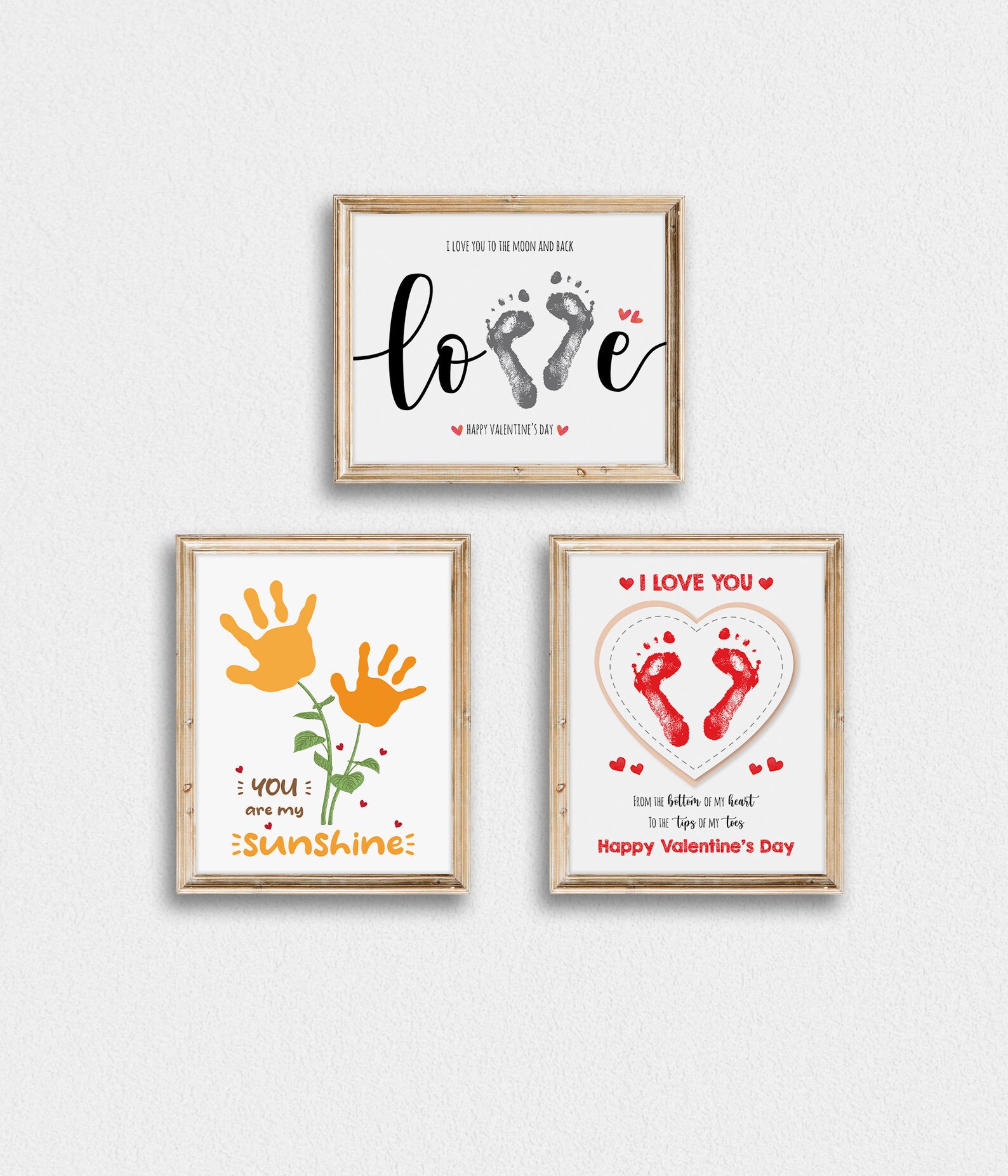 Valentine's Day Handprint Footprint Art Craft Set of 9 - Etsy