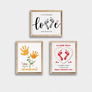 Valentine's Day Handprint Footprint Art Craft Set of 9, Love Valentines ...