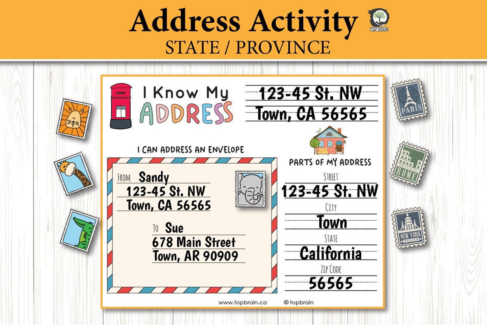 Kids Address Practice Educational Activity Printable - Etsy Canada