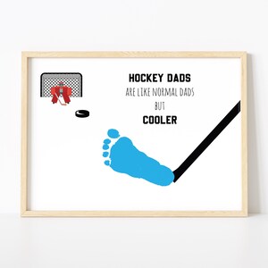 Hockey Dad Handprint Footprint Art Craft, Hockey Family Gift, DIY Baby ...