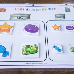 Sort the Size - Halloween Candy Printable, Busy Book Printable ...