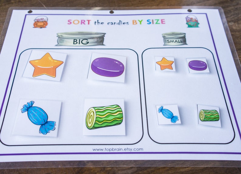 Sort the Size Halloween Candy Printable Busy Book - Etsy