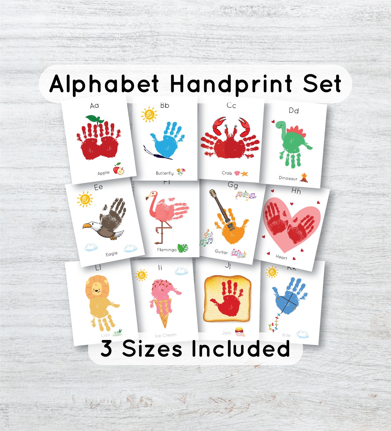 Alphabet Handprint Art Craft Kids, Handprint Art Printable, ABC ...