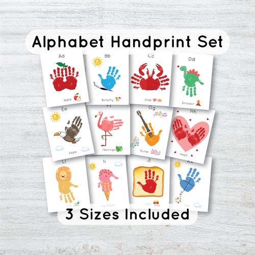 Alphabet Handprint Art Craft Kids Handprint Art Printable - Etsy