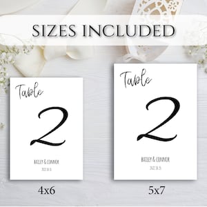 Printable Table Numbers, Editable Wedding Table Number Cards Template ...