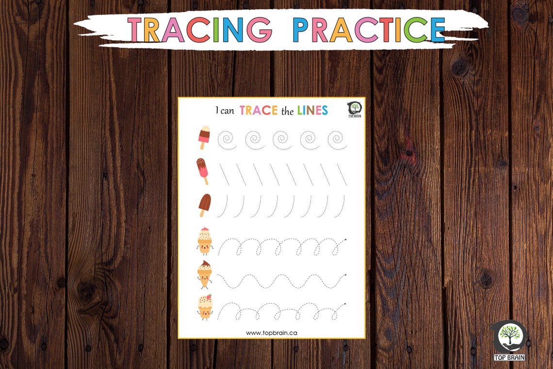 Tracing Practice Worksheets Printable Preschool Busy Binder | Etsy