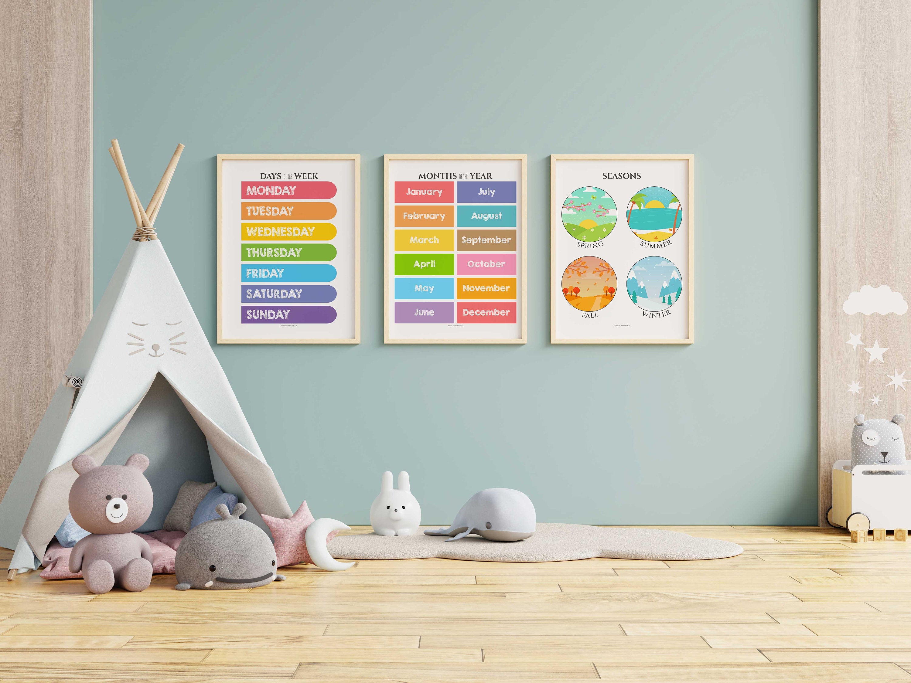 Educational Wall Art Set of 12 Classroom Posters Home School | Etsy