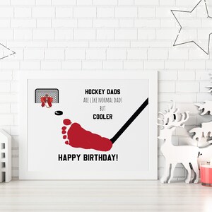 Hockey Dad Birthday Handprint Footprint Art Craft, Father's Day Gift ...