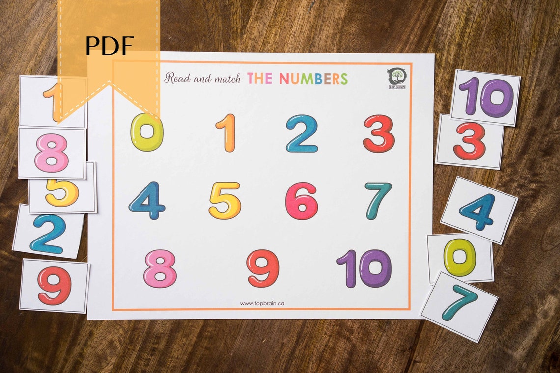 Numbers Matching Printable 0-10 Counting Worksheet Toddler - Etsy Canada
