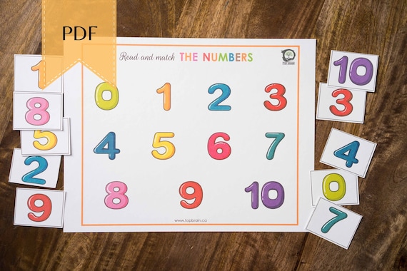Numbers Matching Printable 0-10 Counting Worksheet Toddler - Etsy Canada