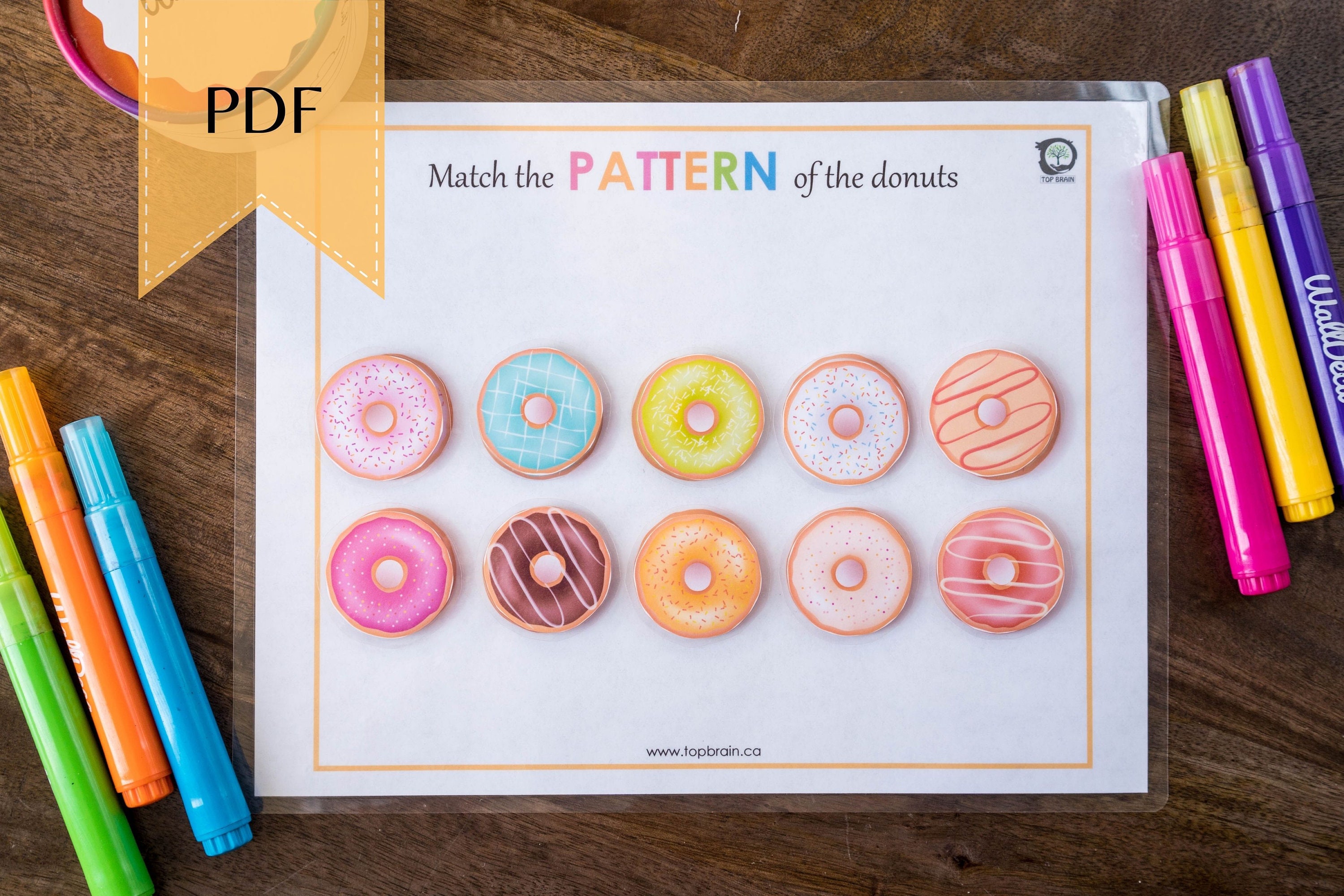 Match the Pattern of Donuts Kids Activity Pattern | Etsy
