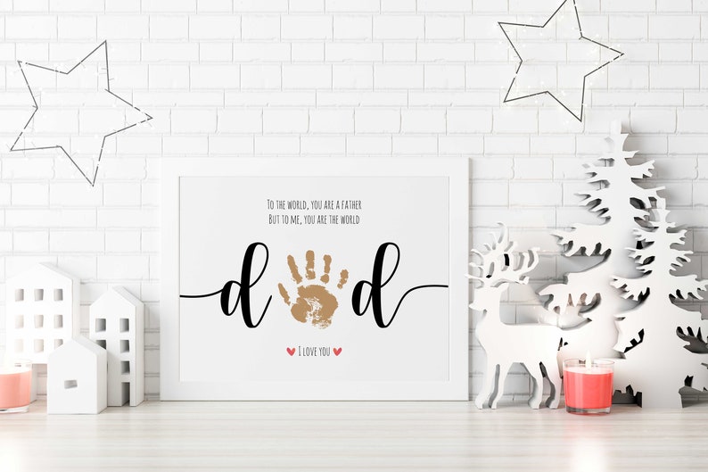 DAD Handprint Footprint Art Craft Father's Day Gift for - Etsy