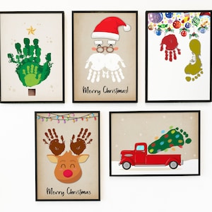 Christmas Handprint Footprint Art Craft Bundle, Christmas Gift for ...