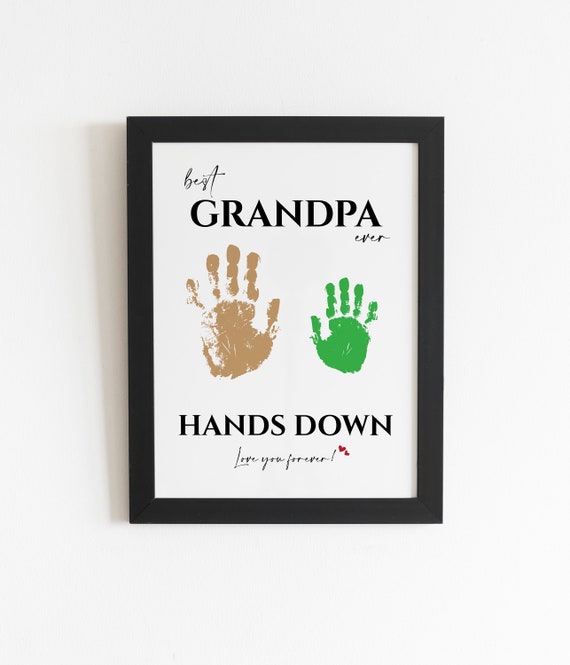 Best GRANDPA Ever Hands Down Handprint Art Craft Christmas - Etsy