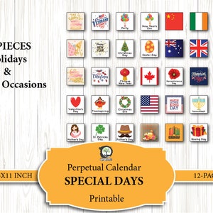 Printable Perpetual Calendar for Kids Circle Time Board, Preschool ...