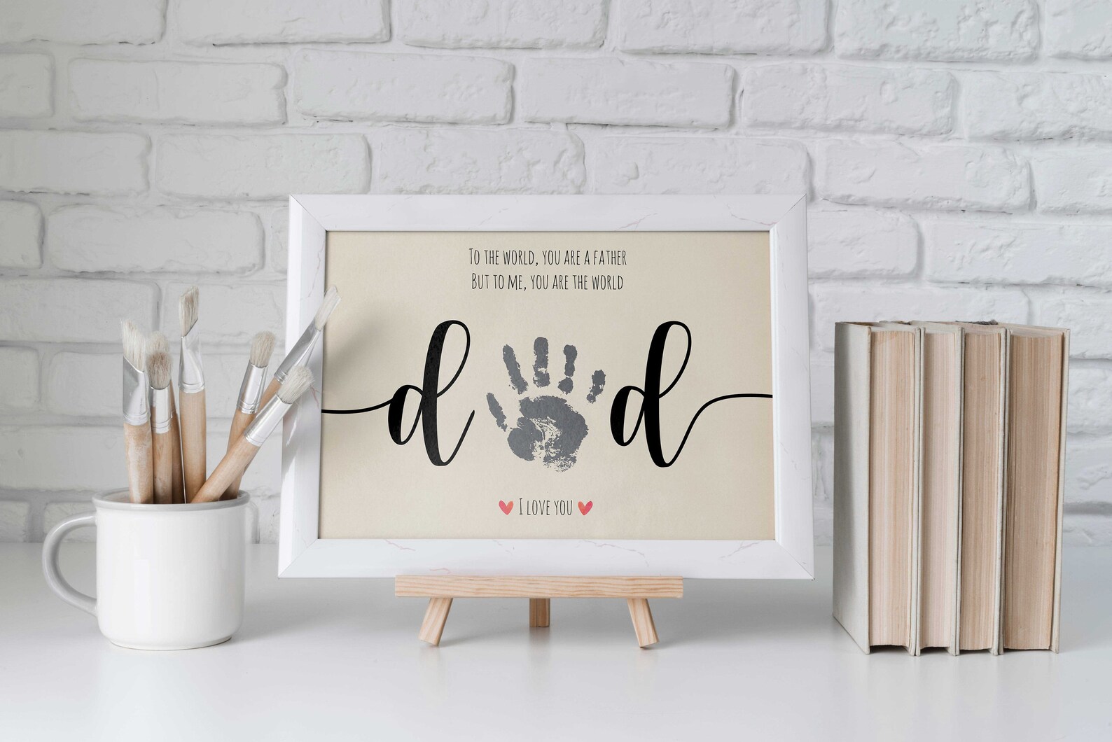 DAD Handprint Footprint Art Craft Father's Day Gift for - Etsy