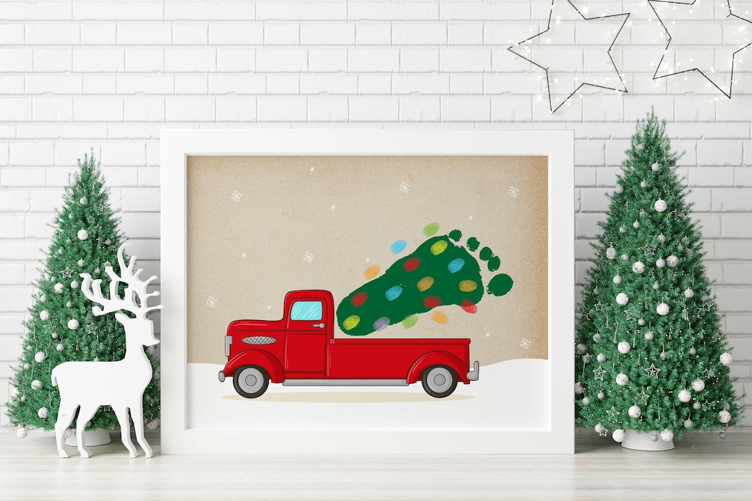 Christmas Handprint Footprint Art Craft Activity Printable, My First ...