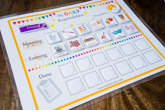 Printable Daily Responsibilities Chart Chore Chart Daily - Etsy