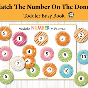 Match Numbers on the Donuts Printable, Toddler Activities, Toddler Busy ...