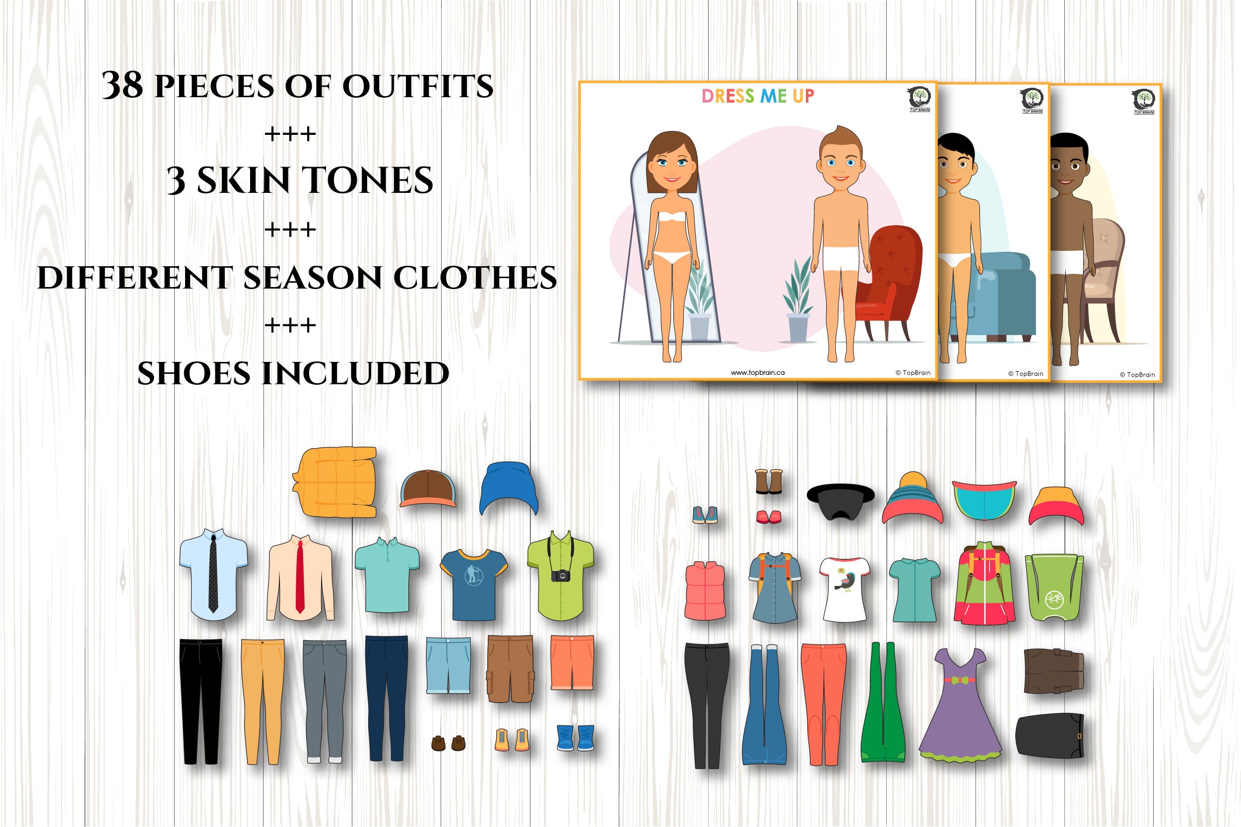 Kids Activity Dress up for 4 Seasons Paper Doll Printable - Etsy Canada