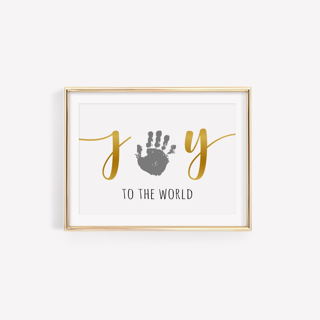 Printable Christmas Signs Personalized, JOY Handprint Craft, DIY ...