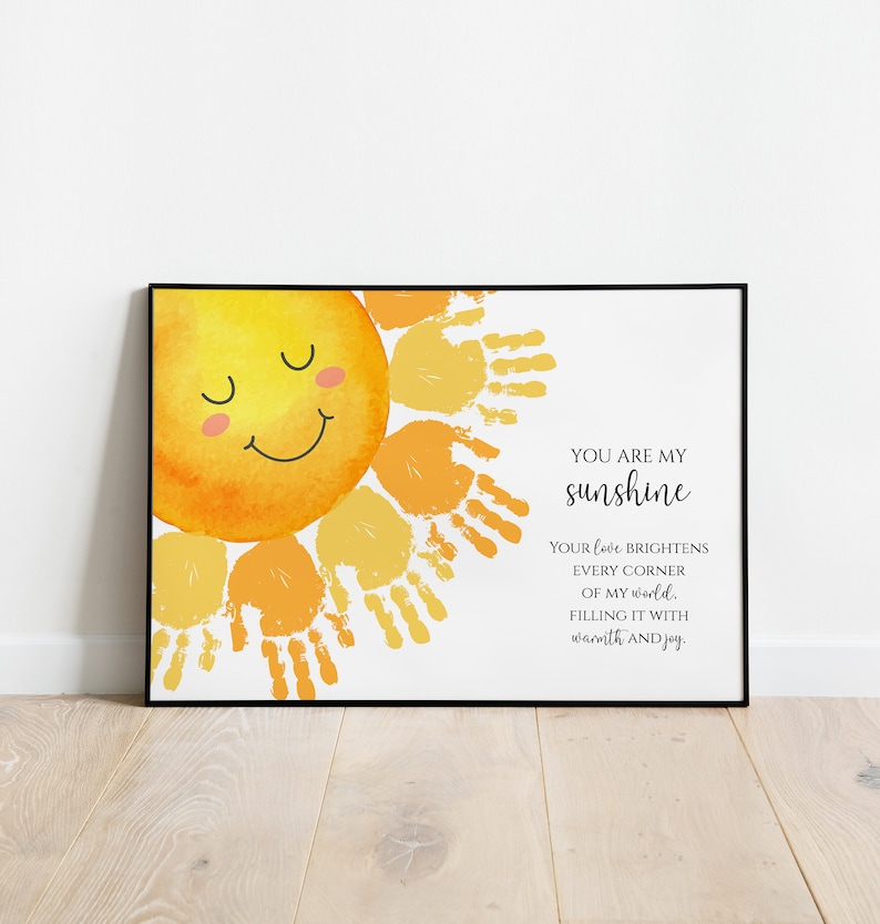You Are My Sunshine Handprint Art, Sibling Handprint, DIY Mum's ...