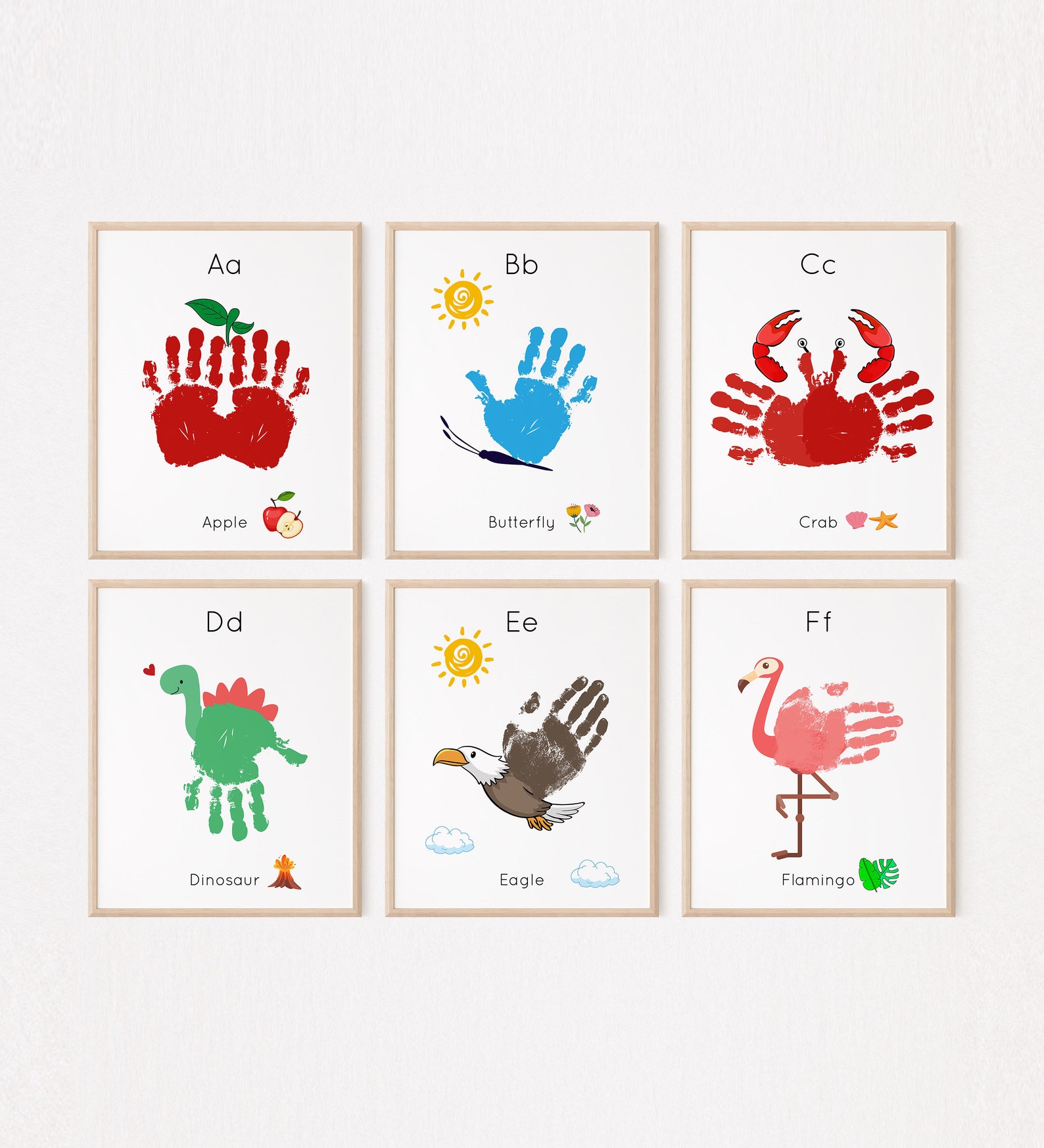 Alphabet Handprint Art Craft Kids Handprint Art Printable - Etsy