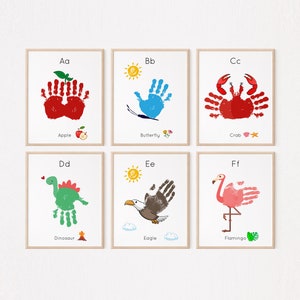 Alphabet Handprint Art Craft Kids, Handprint Art Printable, ABC ...