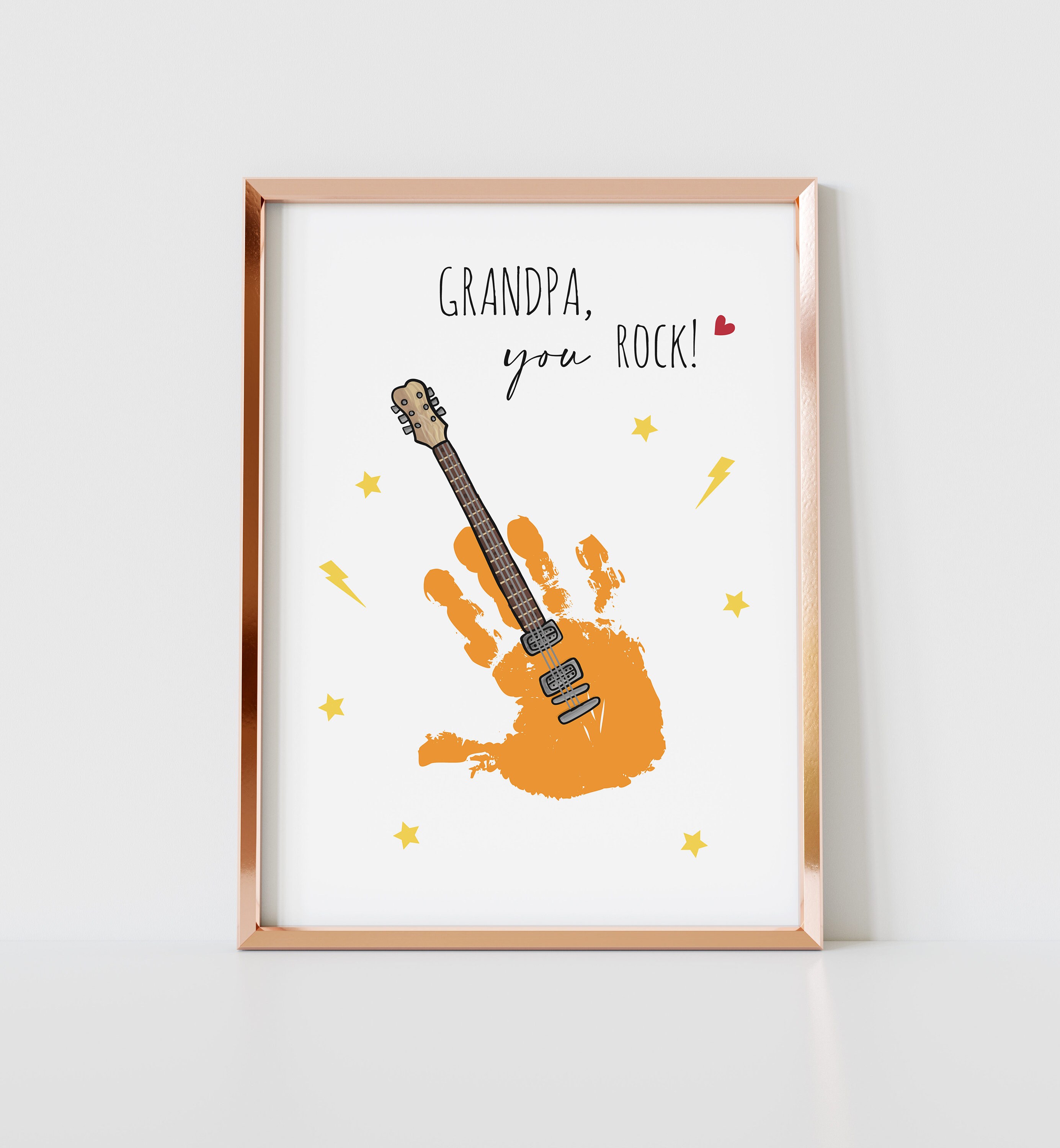 Handprint Art Craft Kids, Grandpa You Rock, Father's Day Birthday, Kids ...