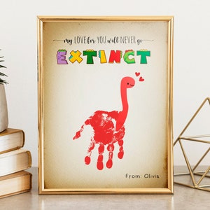 Dinosaur Handprint Art Craft, Mom Dad Happy Birthday Gift, Mother's Day ...