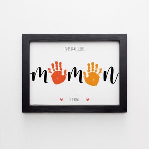 MAMAN Handprint Footprint Art Craft, Mothers Day Gift French, DIY Baby ...