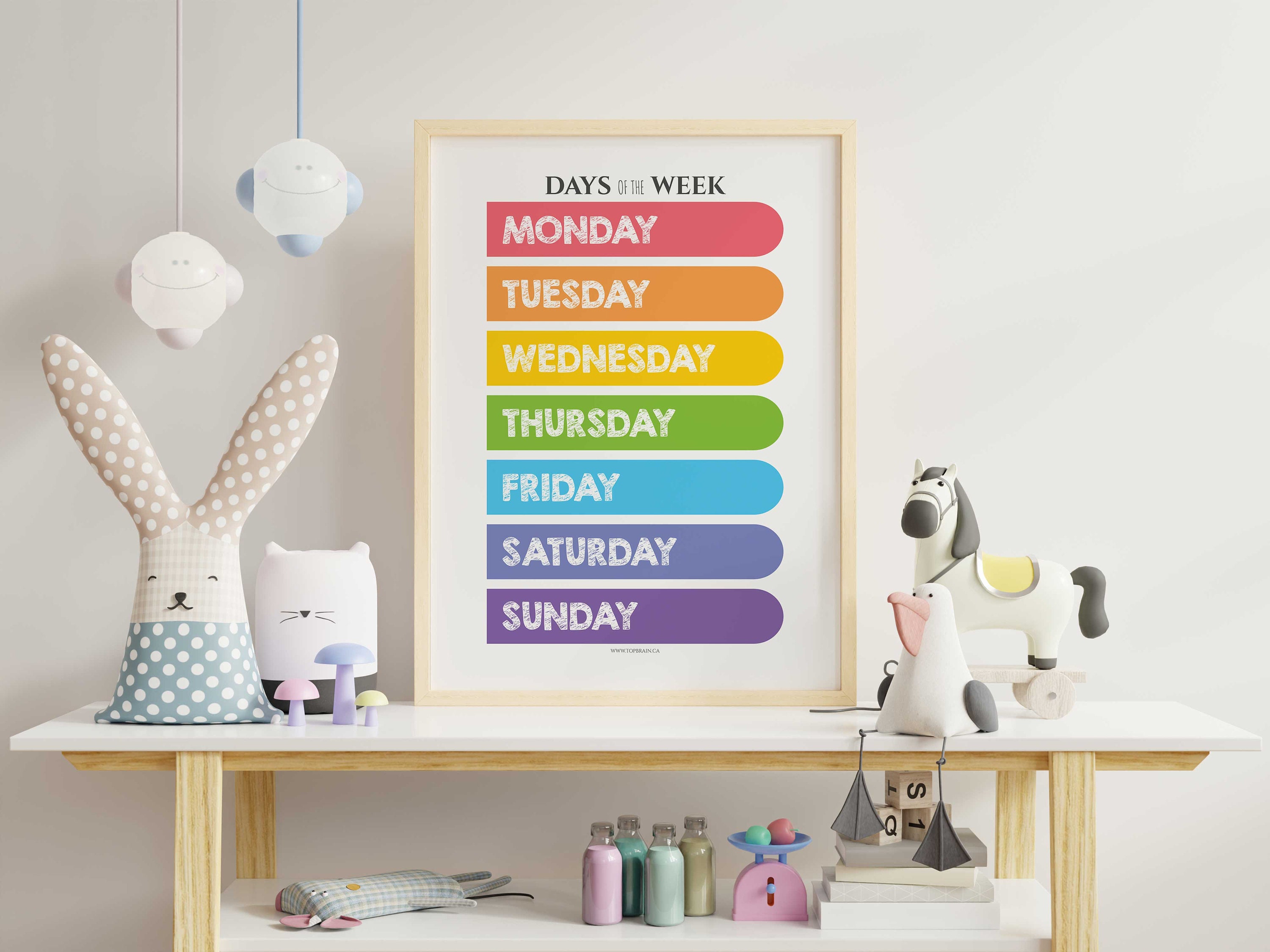 Days of the Week Educational Posters Wall Art Poster Playroom | Etsy